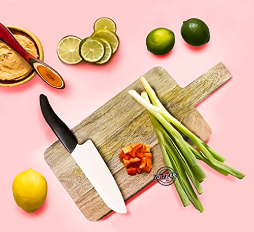 Wood Cutting Board for Kitchen Butcher Block, Meat, Cheese Vegetables, Fruits,with Grip Handle