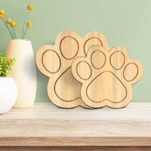 2 Pcs Paw Decorative Cutting Board Wood Serving Board Paw Shaped Wooden Cutting Board Dog Paw Wood Board Wood Charcuterie Boards Decorative Wood Tray for Home Kitchen Decor