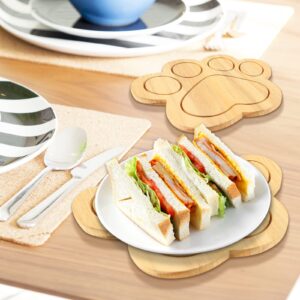 2 Pcs Paw Decorative Cutting Board Wood Serving Board Paw Shaped Wooden Cutting Board Dog Paw Wood Board Wood Charcuterie Boards Decorative Wood Tray for Home Kitchen Decor