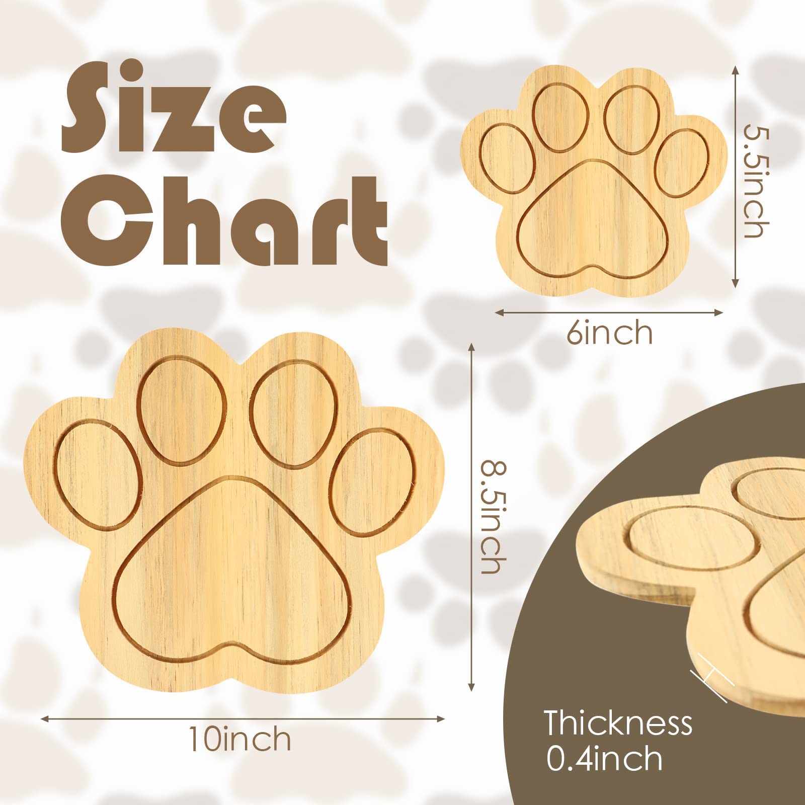 2 Pcs Paw Decorative Cutting Board Wood Serving Board Paw Shaped Wooden Cutting Board Dog Paw Wood Board Wood Charcuterie Boards Decorative Wood Tray for Home Kitchen Decor