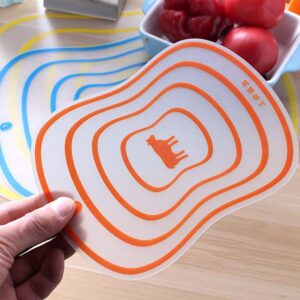 WEISHA Flexible Cutting Board 1PC Chopping Board Plastic Easy Cleaning Cutting Plate Hangable Non-Slip Frosted Home Kitchen Accessories(S,Orange)