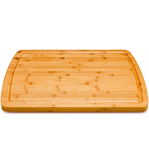 N++A 24 x 18 Inch XXXL Extra Large Bamboo Cutting Board for Kitchen– Wooden Chopping Carving Turkey, Meat, Vegetables, BBQ - LARGEST Wood Butcher Block Boards with Juice Groove