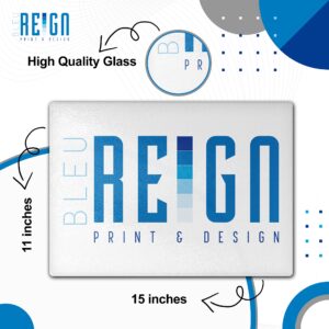 Bleu Reign Cutting Board Personalized Custom Name Puerto Rico State License Plate 11x15 inches Textured Glass