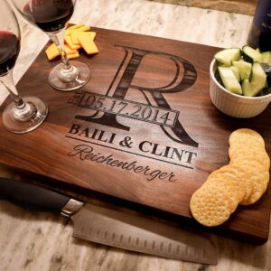 USA Handmade Personalized gifts - Cutting Board - Size SM-XXL Great Display Piece for your Kitchen, or Couples Gifts, Wedding Gifts, Christmas Gifts, Anniversary Gifts for him, or her!