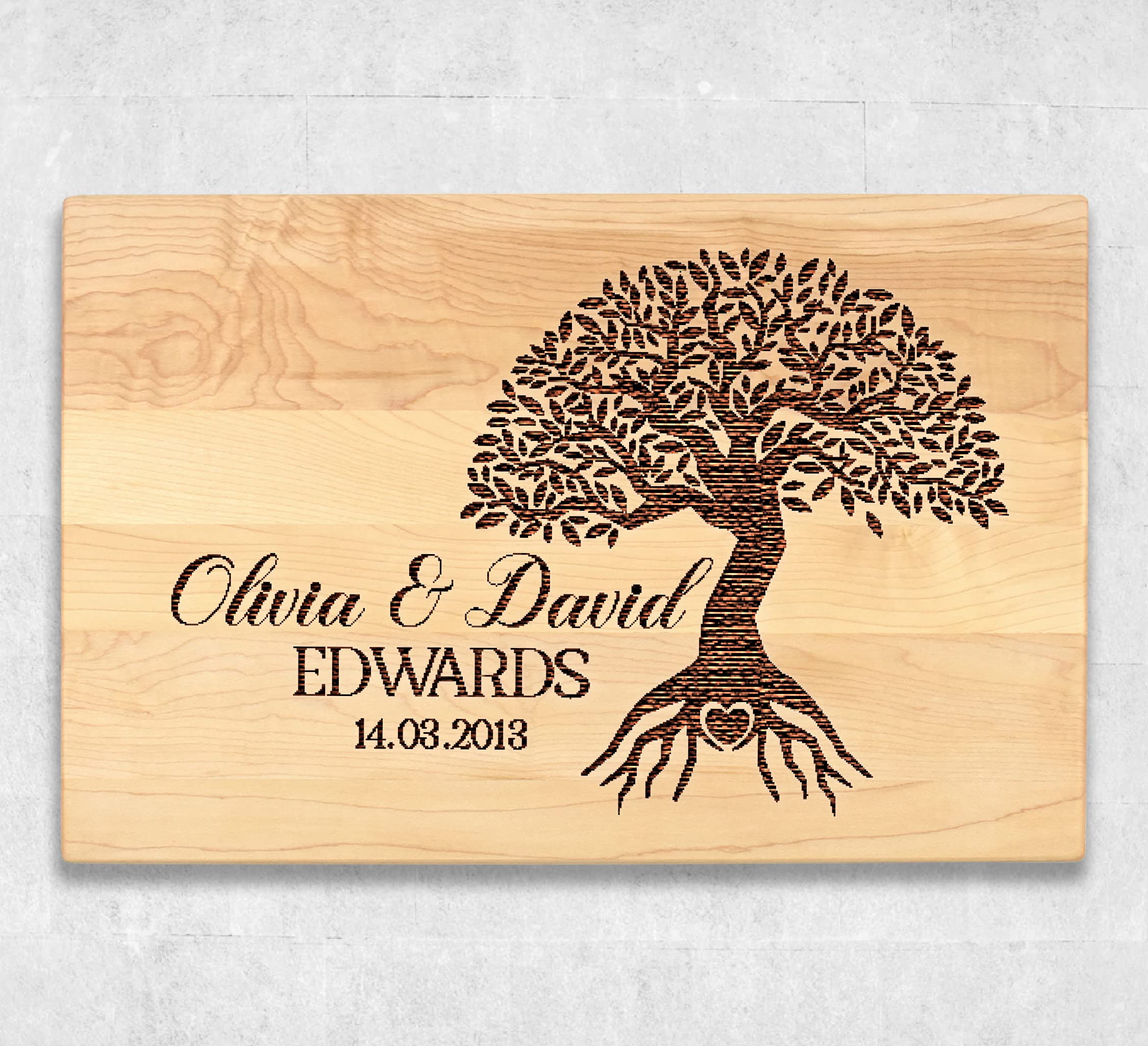 Personalized Cutting Board Wedding Gift for Couple Custom Rectangular Cutting Board Hubby Wifey Gift