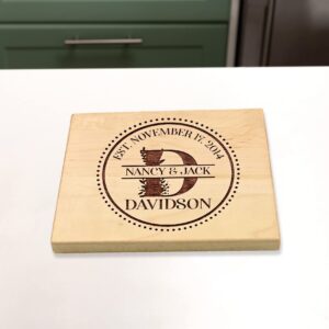 Personalized Cutting Board Wedding Gift for Couple Custom Rectangular Cutting Board Hubby Wifey Gift