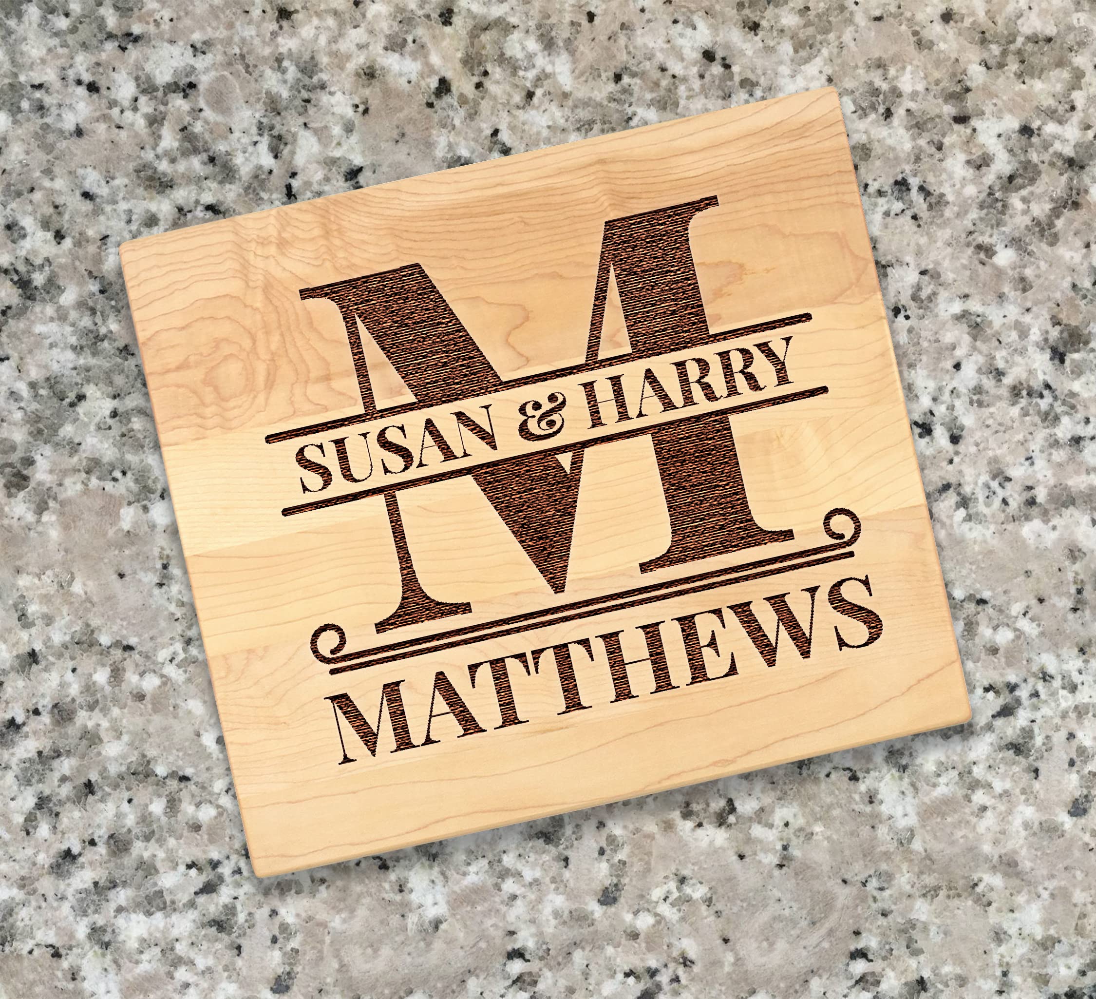 Personalized Cutting Board Wedding Gift for Couple Custom Rectangular Cutting Board Hubby Wifey Gift