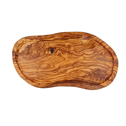 Cleminson 18” x 9” Olive Wood Carving, Cutting and Serving Board with Juice Groove - Large