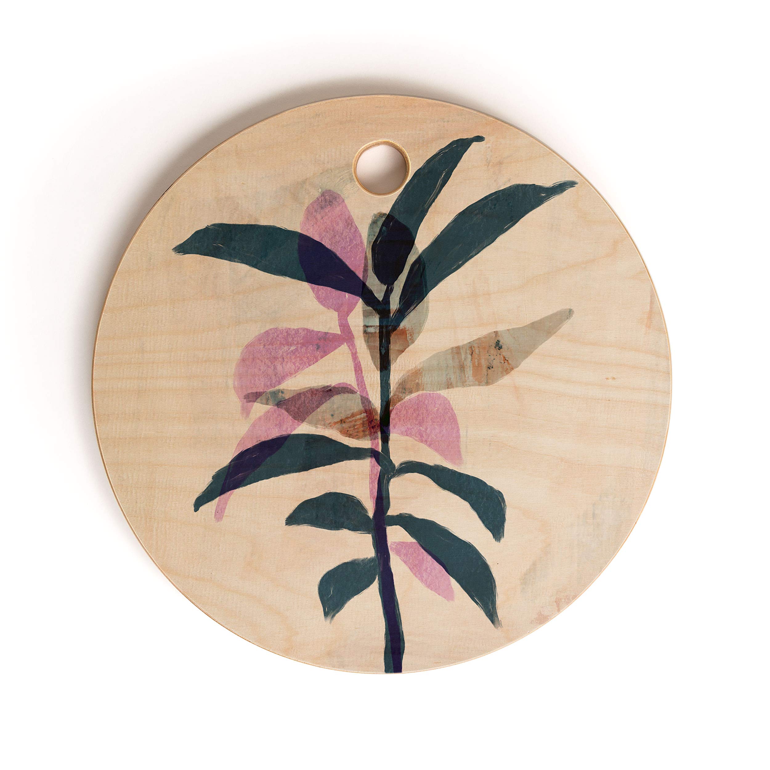 Society6 Sewzinski Simple Leaves Cutting Board, 11.5", Purple