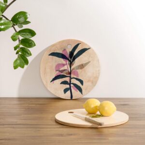 Society6 Sewzinski Simple Leaves Cutting Board, 11.5", Purple