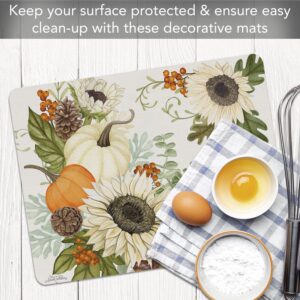 Cut N' Funnel Farmhouse Fall Designer Flexible Plastic Cutting Board Mat 15" x 11.5", Made in the USA, Decorative, Flexible, Easy to Clean