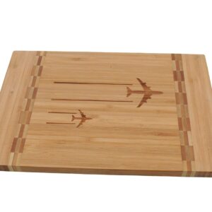 Aviation Bamboo Cutting Board, Jet Silhouettes