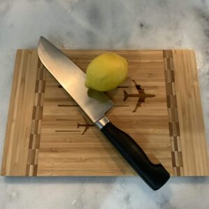 Aviation Bamboo Cutting Board, Jet Silhouettes