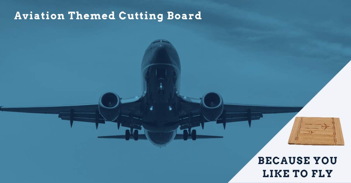 Aviation Bamboo Cutting Board, Jet Silhouettes