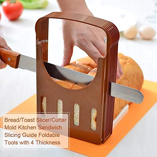 Bread Cutter Guide,Toast Bread Slicer Plastic Foldable Loaf Cutter Rack Cutting Guide Slicing Tools Kitchen Accessories,Bread Slicing Guide