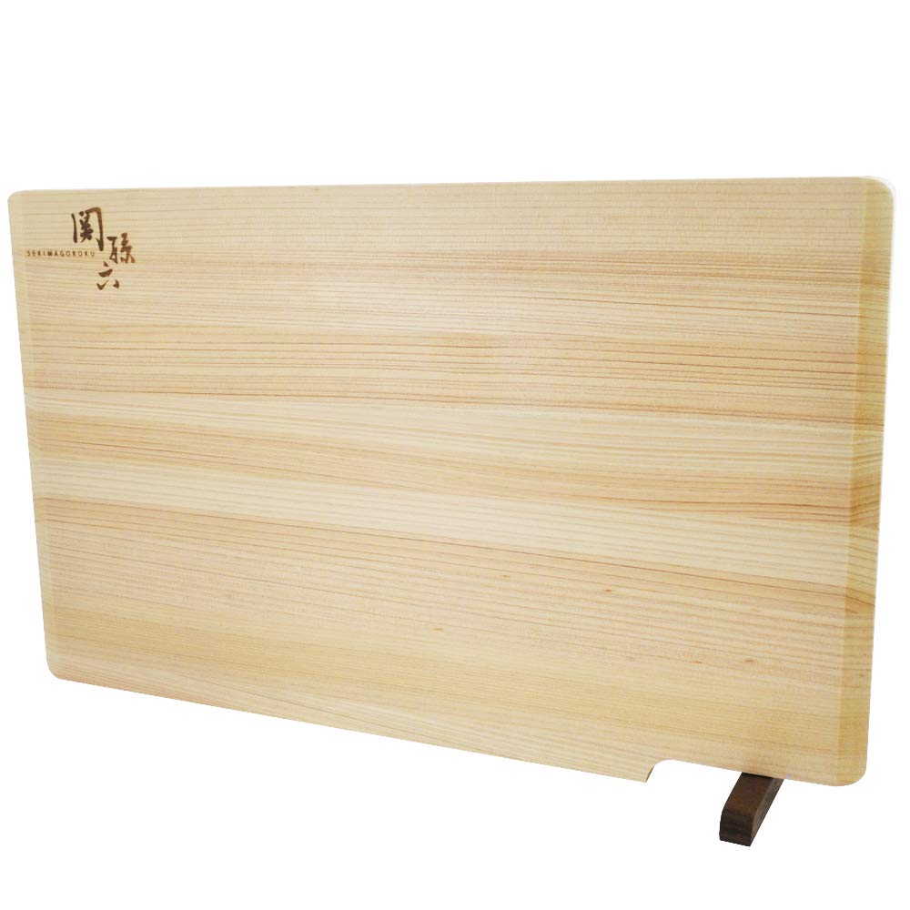 Kai Corporation AP5226 KAI Seki Magoroku Cutting Board, Cypress, L, 15.4 x 9.4 inches (390 x 240 mm), Stand Included, Made in Japan, Dishwasher Safe