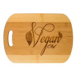 vegan chef cutting board 14''x9.5''x.5'' bamboo