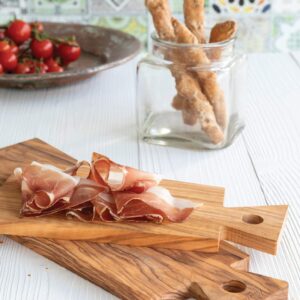 Bisetti Olive Wood Individual Tapas Serving Board for Cheeses, Meats and Charcuterie. 10.5 x 5.7 Inch