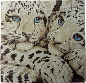 8"x8" leopard kitchen counter art tempered glass cutting board surface saver bar prep