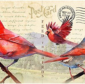 Vintage Bird Series Tempered Glass Cutting Board (Northern Cardinal)