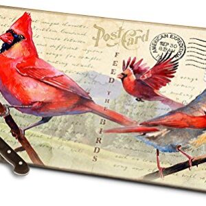 Vintage Bird Series Tempered Glass Cutting Board (Northern Cardinal)