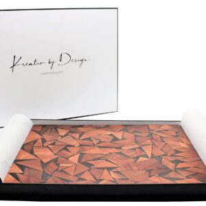 KreativByDesign One Of A Kind - Shattered Glass Pattern Wooden Chopping Board with Black Pearl Resin Large