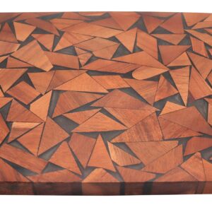 KreativByDesign One Of A Kind - Shattered Glass Pattern Wooden Chopping Board with Black Pearl Resin Large