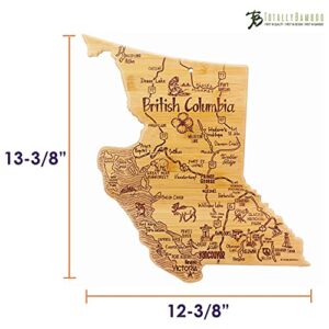 Totally Bamboo Destination British Columbia Province Shaped Serving and Cutting Board, Includes Hang Tie for Wall Display