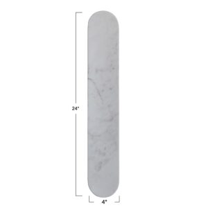 Creative Co-Op Modern Marble, White Serving Board, Large