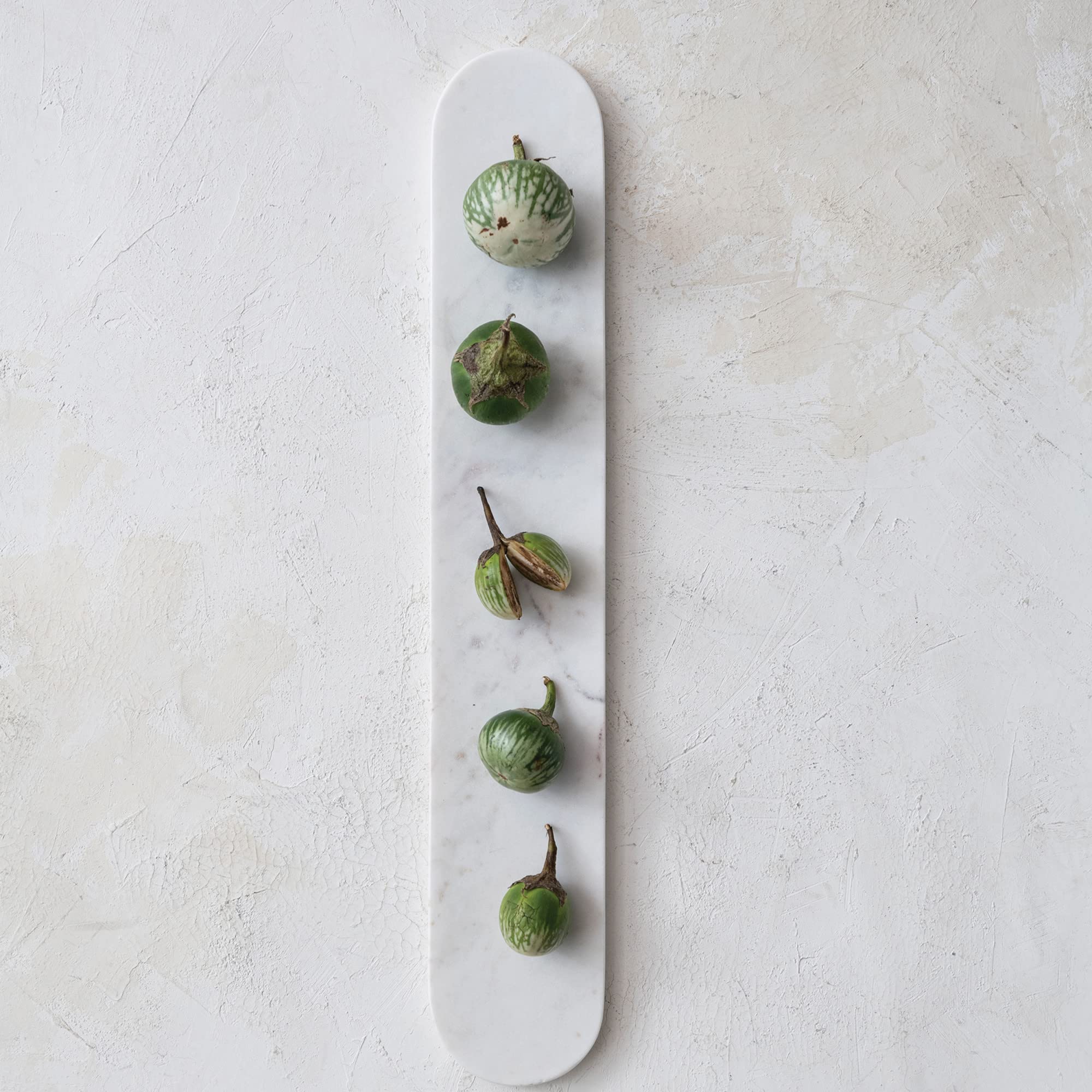 Creative Co-Op Modern Marble, White Serving Board, Large