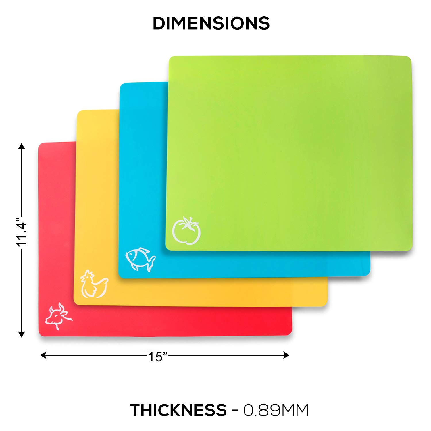 CHEF GRIDS Durable Plastic Cutting Board Set, Chopping Board Plastic, for Vegetable Meat or Cheese | Dishwasher Safe | Pair of MD Protective Gloves