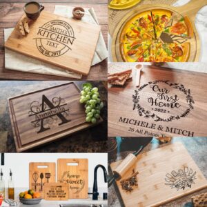 Personalized Cutting Boards, Wedding Gifts for Couple, Wood Engraved Custom Cutting Boards for Anniversary Engagement Housewarming Gifts