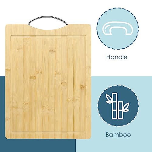 HOME BASICS CB44253 16 inch Bamboo Cutting Board with Handle