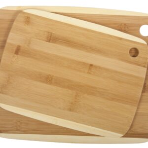 Core Bamboo Classic 2-Tone Cutting Board Combo Pack, Medium/Large