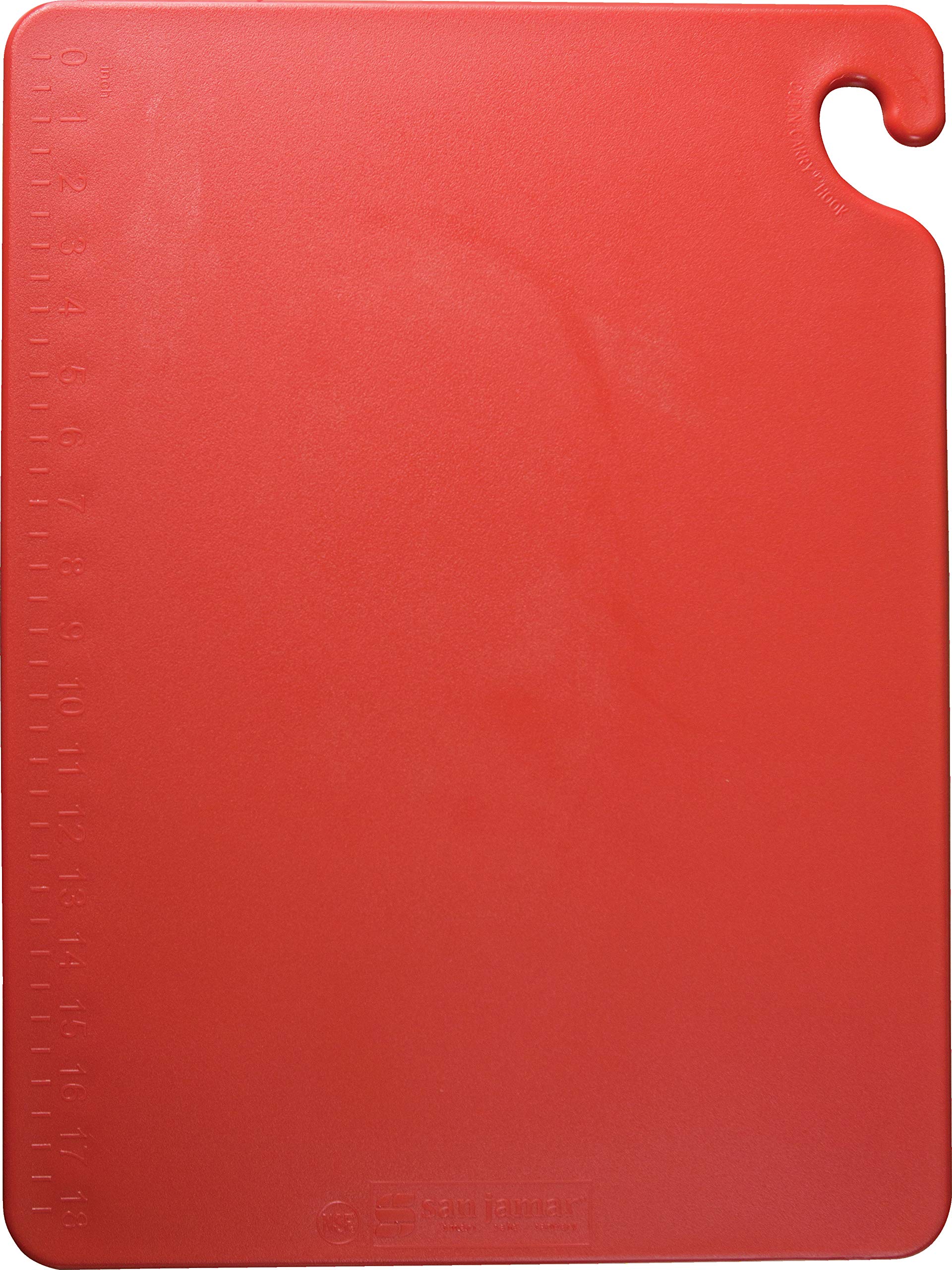 San Jamar - CB121812RD CB121812 Cut-N-Carry Co-Polymer Cutting Board, 18" Length x 12" Width x 1/2" Thick, Red