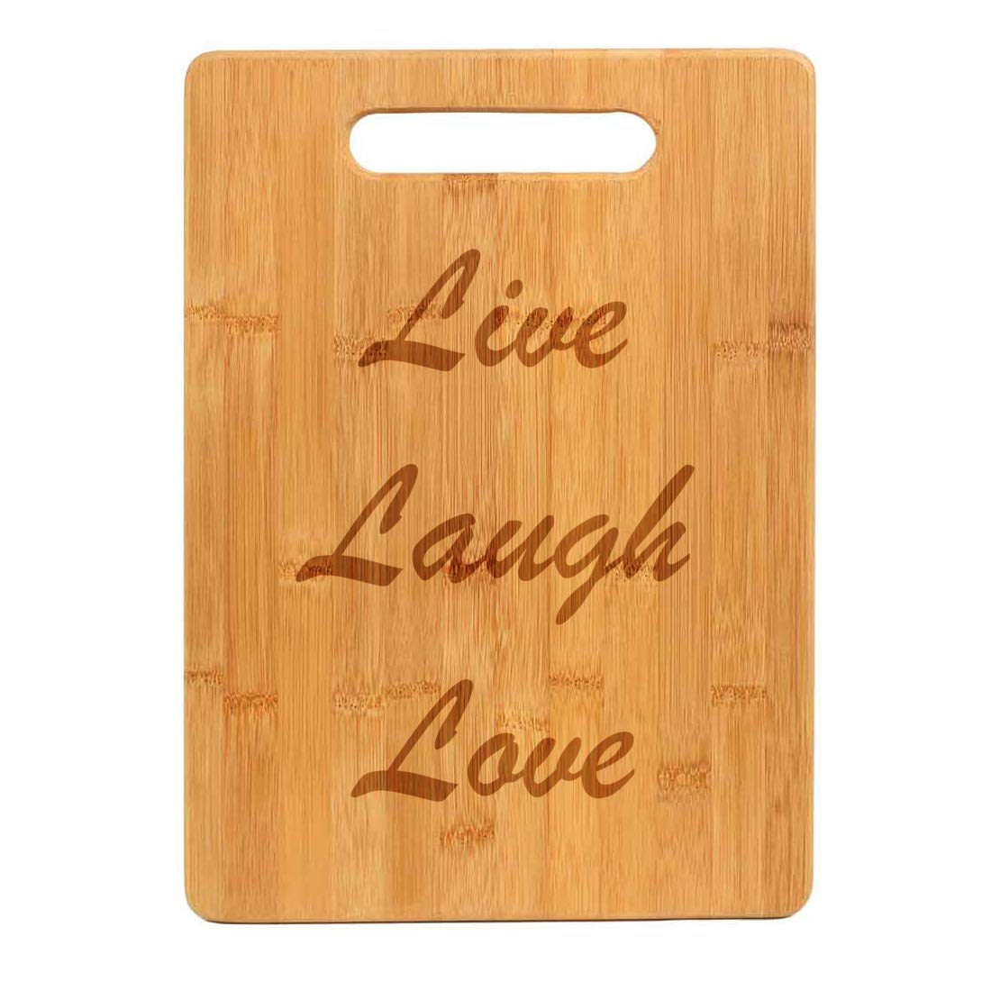 Bamboo Wood Cutting Board Live Laugh Love