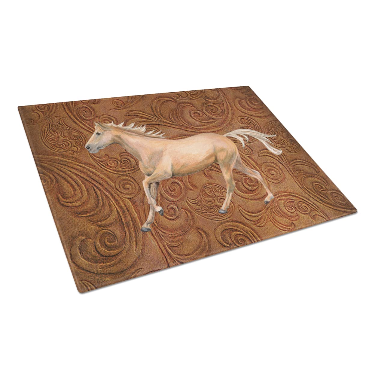 Caroline's Treasures SB3060LCB Horse Glass Cutting Board Large Decorative Tempered Glass Kitchen Cutting and Serving Board Large Size Chopping Board