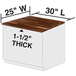 John Boos WALKCT-BL3025-V Blended Walnut Counter Top with Varnique Finish, 1.5" Thickness, 30" x 25"