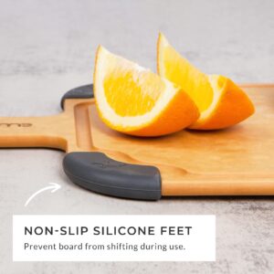 Elihome Paddle Series 2-in-1 Bundle, Wood Fiber Cutting Board & Serve Board with Handle, Knife Freindly, Dishwasher Safe, Non slip, Juice Groove, Reversible, 13" X 7" Medium & 18" x 7" Large