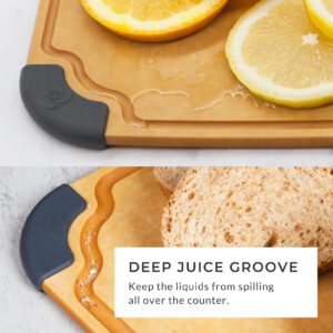 Elihome Paddle Series 2-in-1 Bundle, Wood Fiber Cutting Board & Serve Board with Handle, Knife Freindly, Dishwasher Safe, Non slip, Juice Groove, Reversible, 13" X 7" Medium & 18" x 7" Large