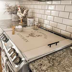 Josephine Thomas Home Noodle Board Distressed Ivory Farmhouse Kitchen - Stove Cover