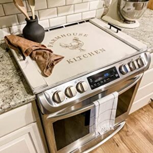 Josephine Thomas Home Noodle Board Distressed Ivory Farmhouse Kitchen - Stove Cover