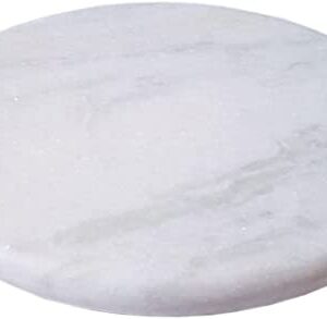 White Marble Chakla with a perfect base and grip/Rolling Board/Roti Maker/Chapati Maker/White Board Round Shape By Shri Bhuma Collection