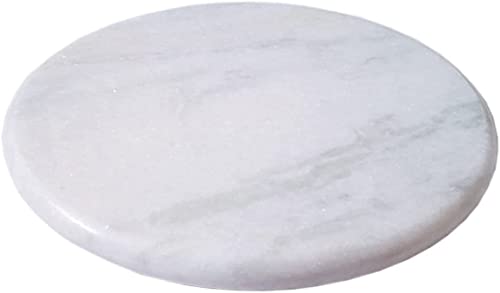 White Marble Chakla with a perfect base and grip/Rolling Board/Roti Maker/Chapati Maker/White Board Round Shape By Shri Bhuma Collection