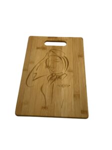 flight attendant cutting board, vintage stewardess, bamboo