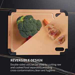 YSTKC Cutting Board for Kitchen,Natural Wood Fiber Composite Non-Slip Chopping Board with Juice Groove,High Density,Non-Porous,BPA-Free,Knife Friendly and Dishwasher Safe,Small (11.7 x 9.3 Inch)