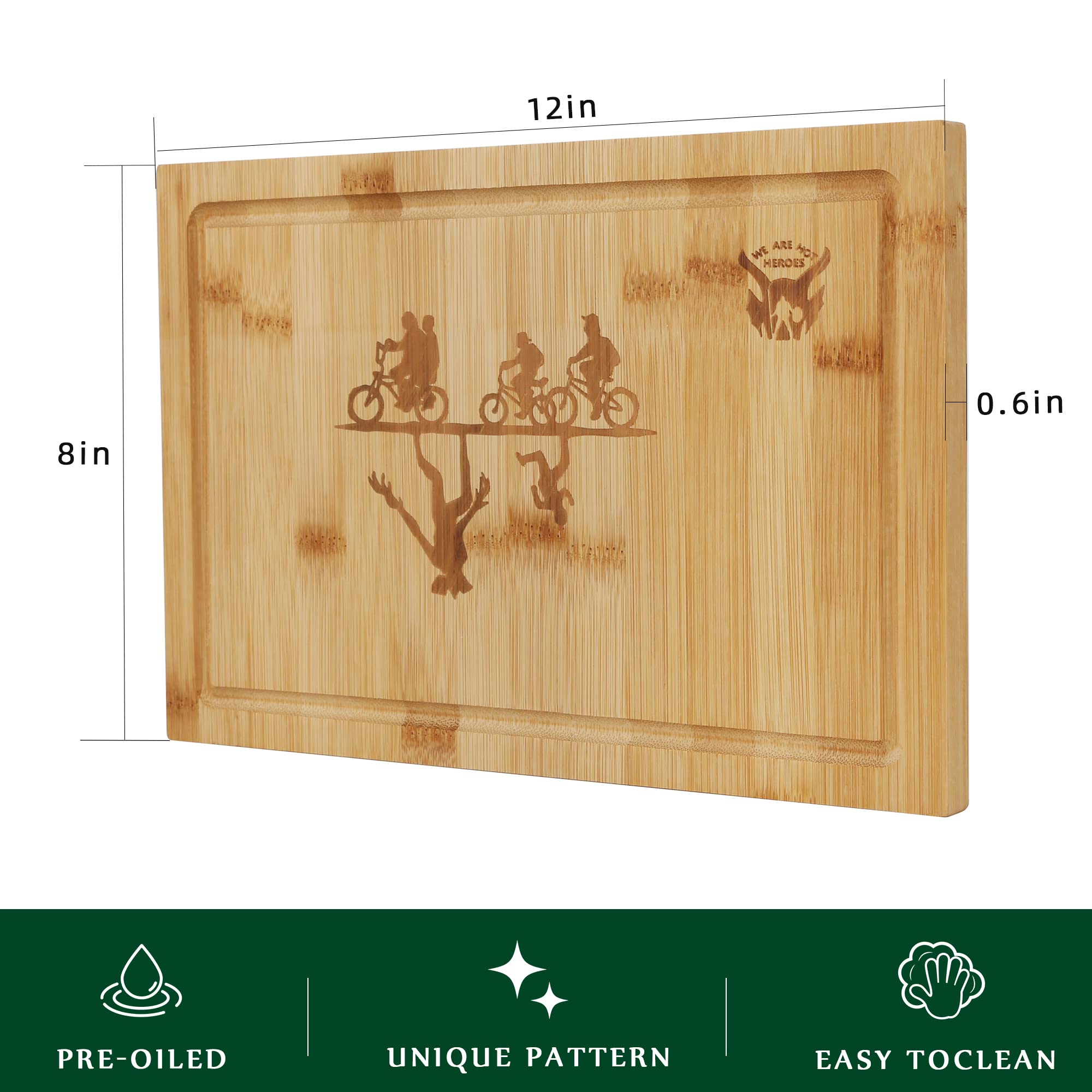 Wooden Cutting Boards For Kitchen 12*8 Cutting Board With Juice Groove Stranger Merchandise Gifts For Friends Christmas Gifts