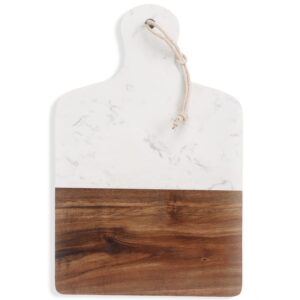 uniharpa cutting board, acacia wood cutting board solid wood marble splicing cutting board household cutting board for meat bread fruits.