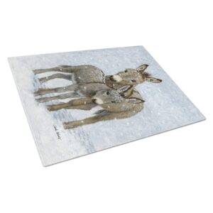 caroline's treasures asa2149lcb donkeys glass cutting board large decorative tempered glass kitchen cutting and serving board large size chopping board