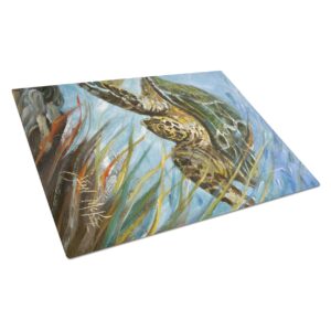 caroline's treasures jmk1168lcb loggerhead sea turtle glass cutting board large decorative tempered glass kitchen cutting and serving board large size chopping board